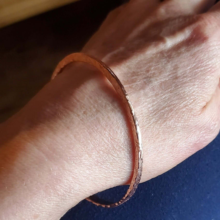Stackable Copper Canted Angle Bangle - Unique Design – Alexa Martha Designs